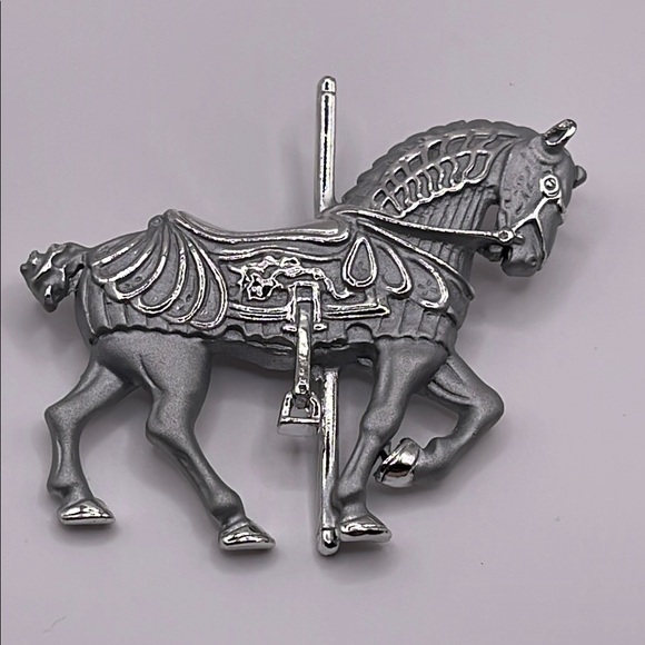 Jewelry | Vintage Signed Silver Carousel Horse Brooch Pin Large Statement Piece | Poshmark